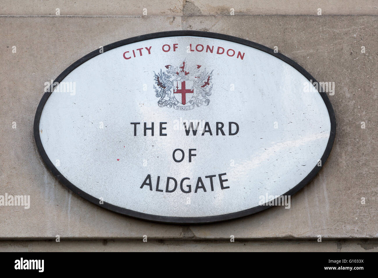The Ward of Aldgate Plakette, London Stock Photo - Alamy
