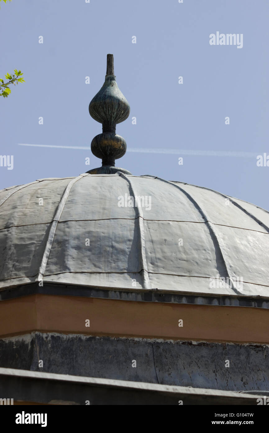 Close view of Imaret, islamic architecture monument , crowded dome made ...