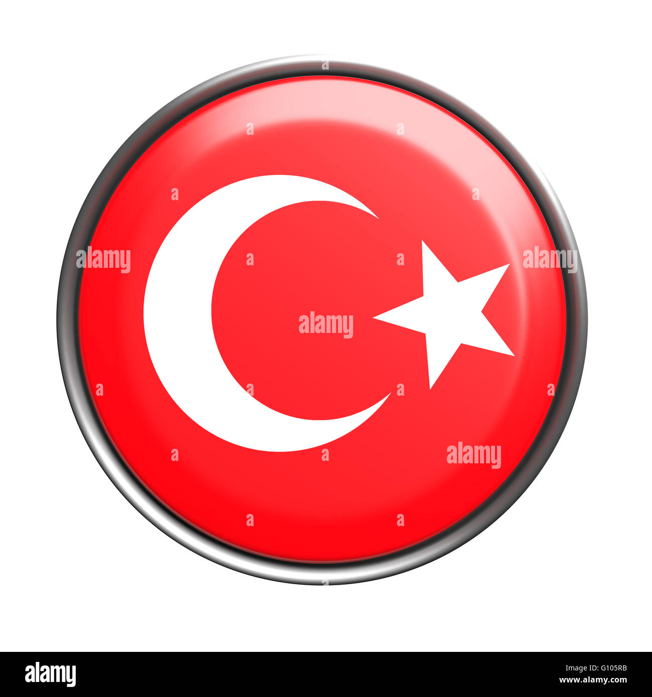 3d rendering of Turkey button on white background Stock Photo - Alamy