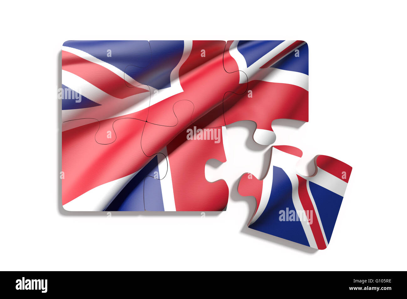 3d rendering of isolated puzzle UK flag on white background Stock Photo ...
