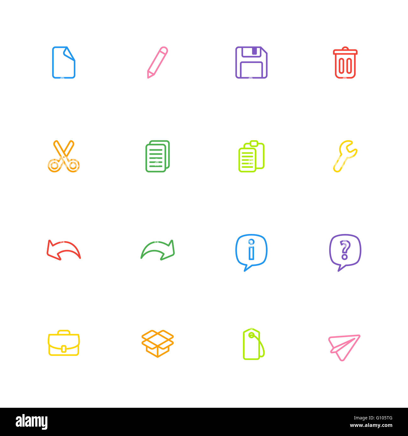 [JPEG] colorful line simple web icon set for web, UI, infographic and ...