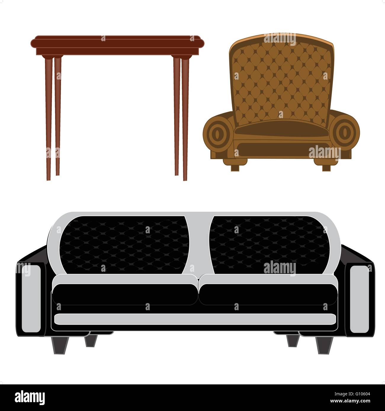 Illustration to furniture for building on white background is insulated ...