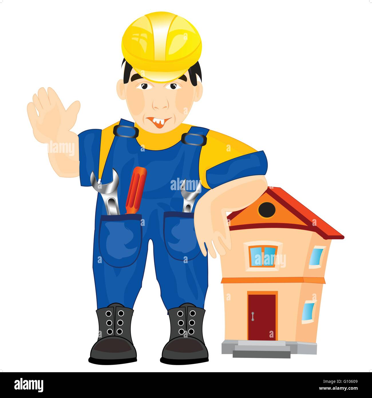 Illustration men worker on white background Stock Vector Image & Art ...