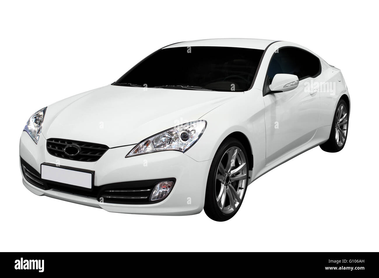 new fast white coupe car isolated Stock Photo - Alamy