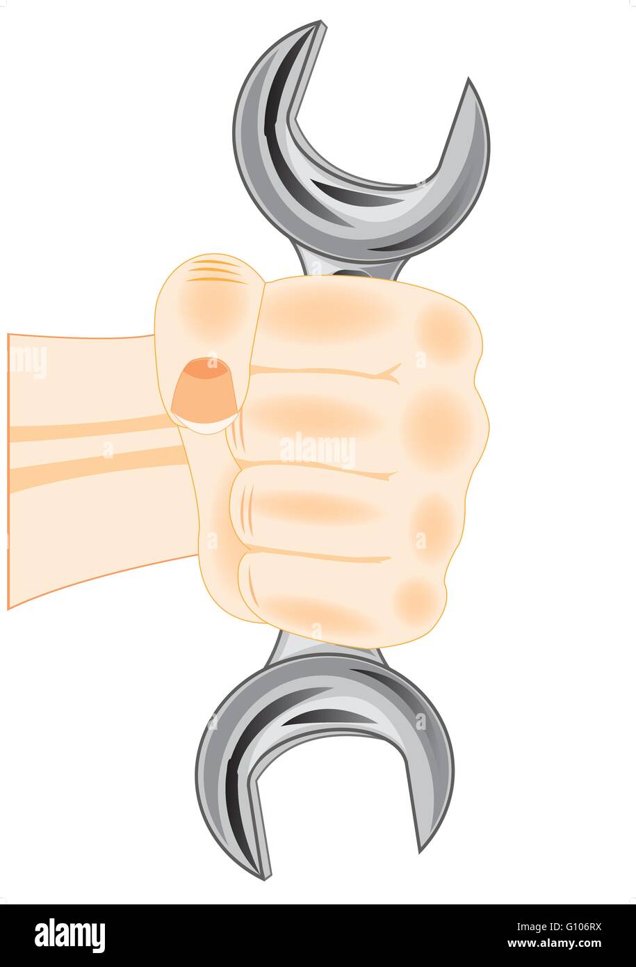 Hand with wrenches Stock Vector Images - Alamy