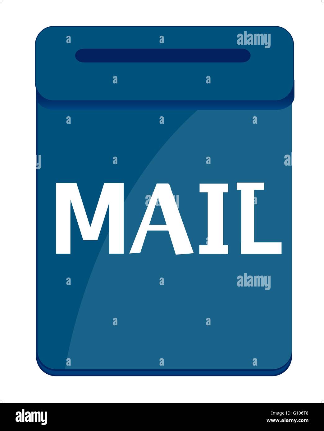 Vector illustration of the blue mailbox on white background Stock ...
