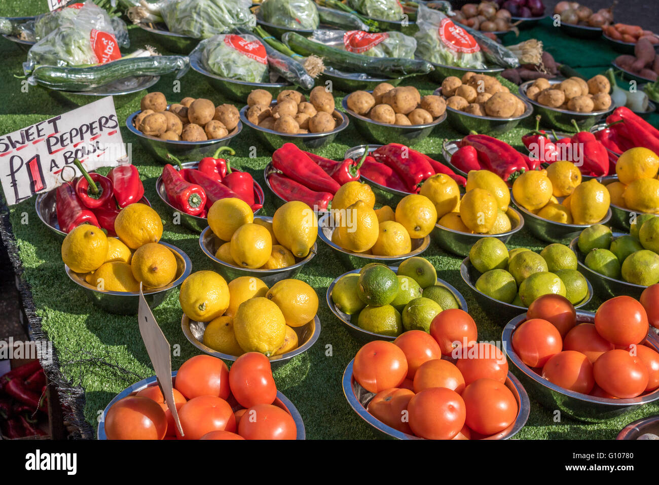 England Dorset Dorchester South Street Market stall Stock Photo - Alamy