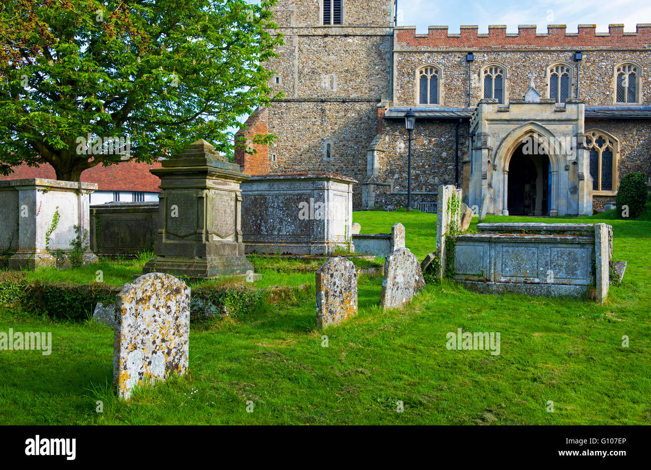 The Church of St John the Baptist, in Finchingfield, Essex, England UK ...