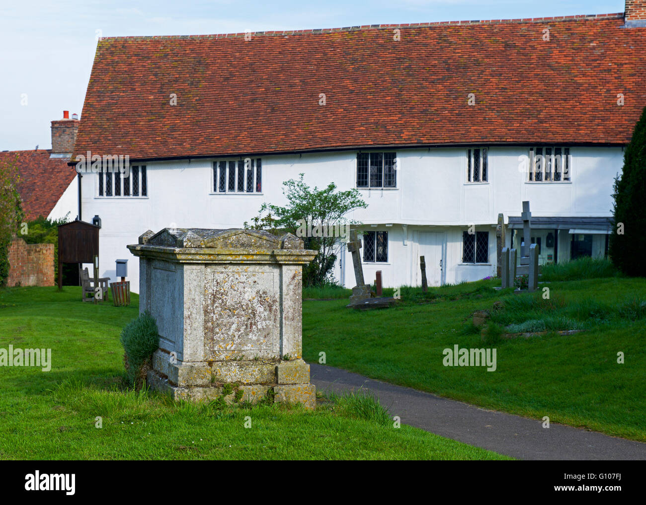 The Guildhall and churchyard, Finchingfield, Essex, England UK Stock ...