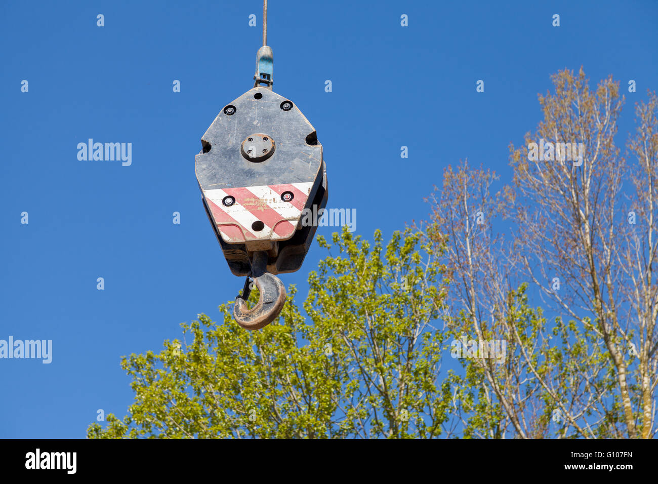 Industrial hook lift crane hi-res stock photography and images - Alamy