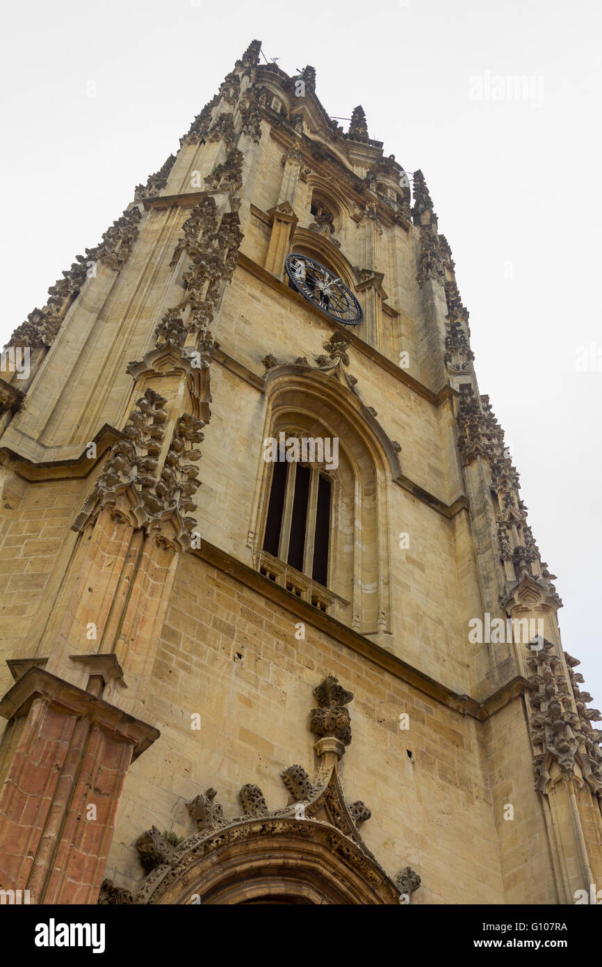 Bell tower of Old Catholic Church in Spain Stock Photo - Alamy