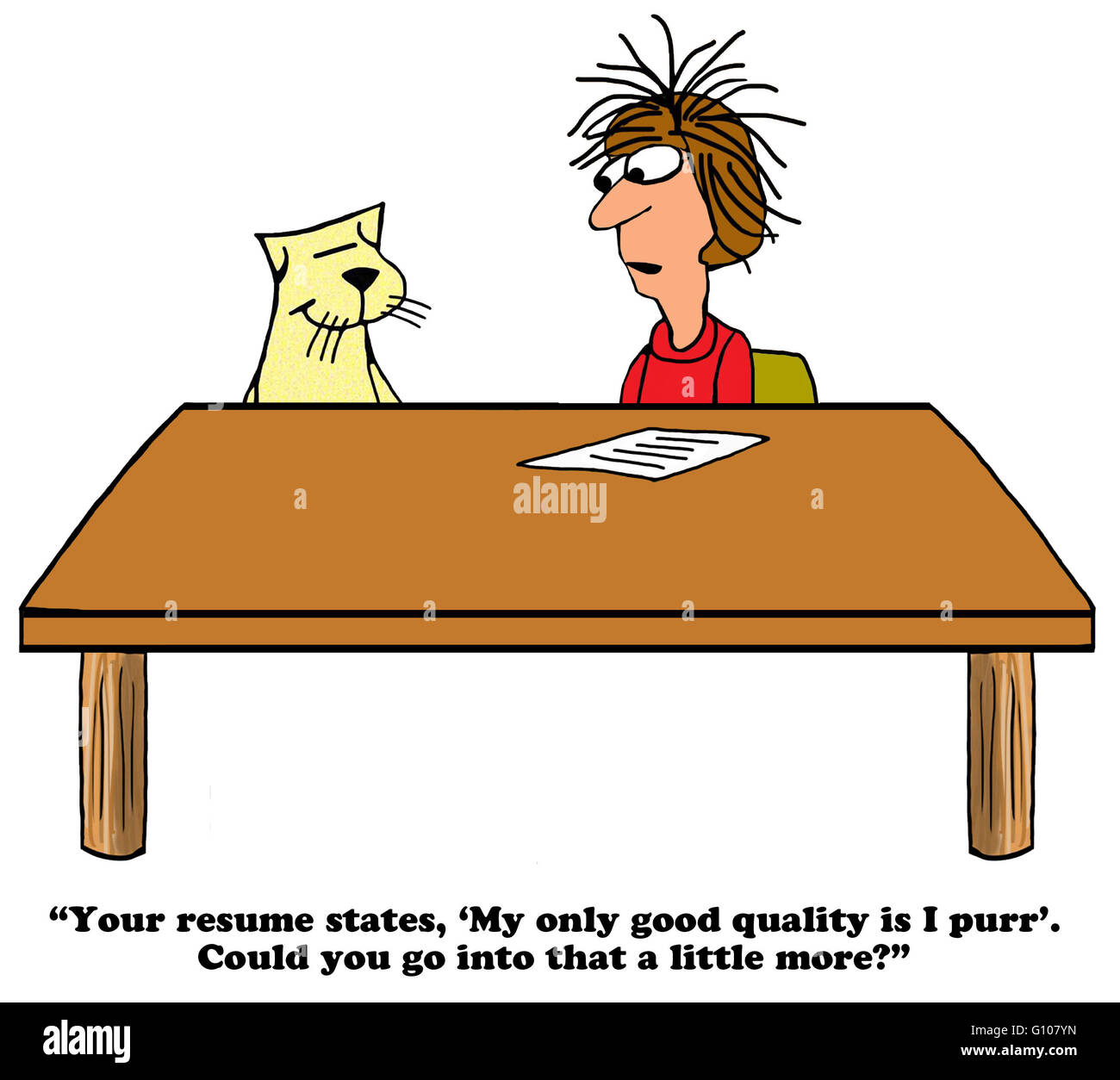 Business cartoon about very few qualifications on a resume Stock Photo ...