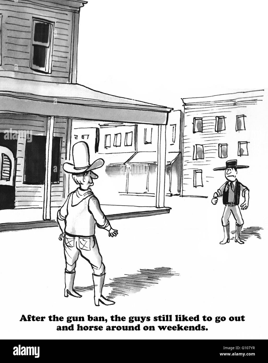 Cartoon wild west cowboy Black and White Stock Photos & Images - Alamy