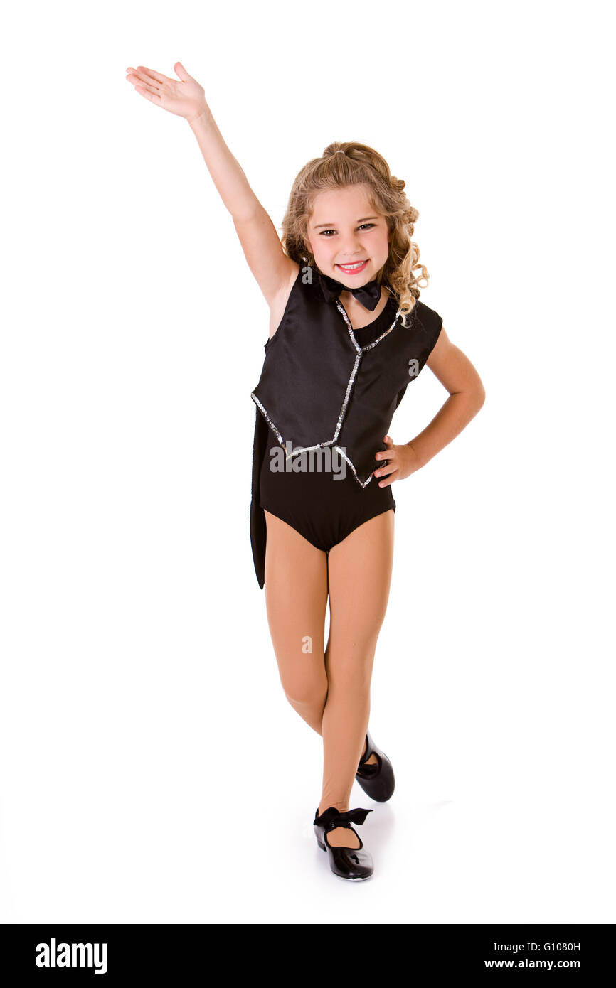Dance: Little Girl Does A Bow Stock Photo - Alamy