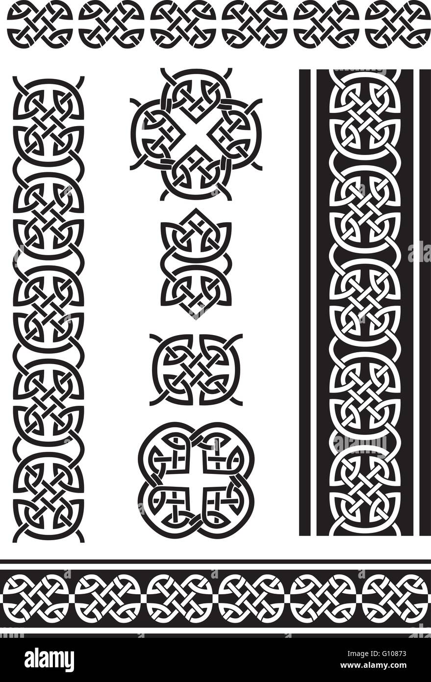 Celtic Pattern Ornament - Set of classical expandable decorative border ...