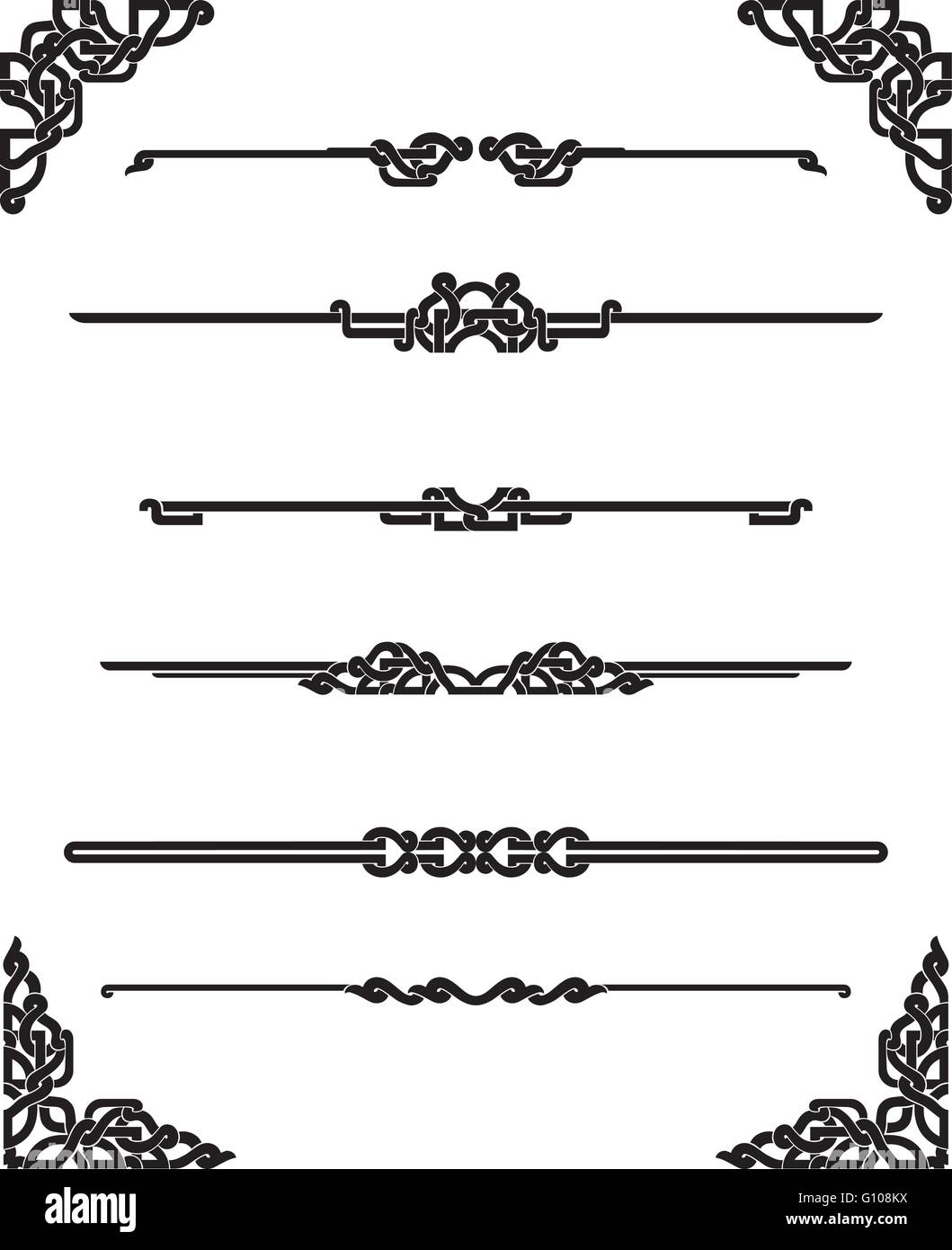 Celtic Page Rules - Set of horizontal page rule in different variations ...