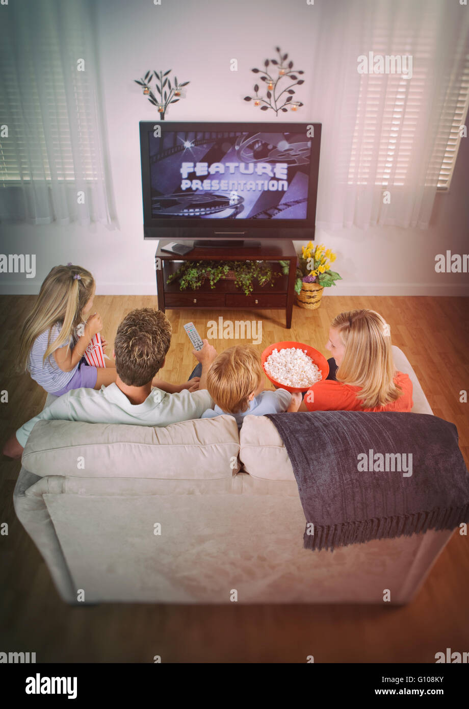 Series with a Caucasian nuclear family at home Stock Photo - Alamy