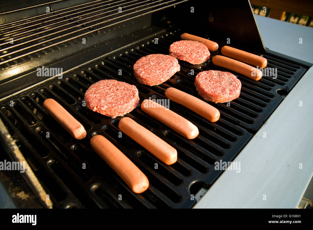 Typical Caucasian family having dinner on the porch outside Stock Photo ...