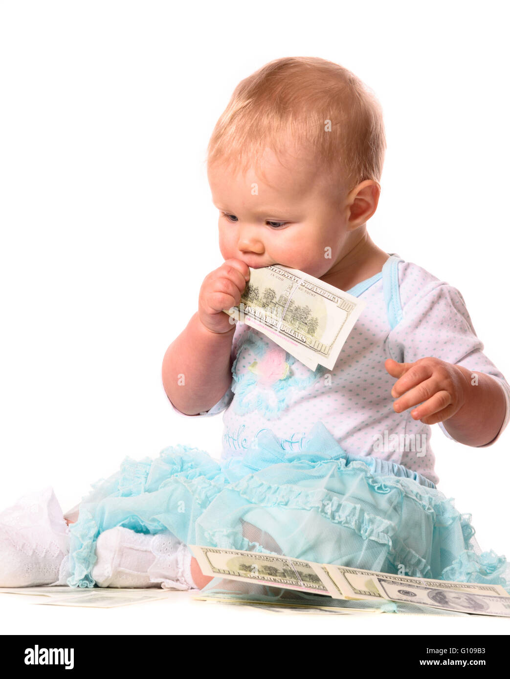 Child Counting Money Cut Out Stock Images & Pictures - Alamy