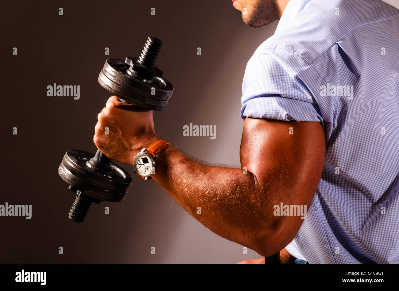 Businessman lifting weights hi-res stock photography and images - Alamy