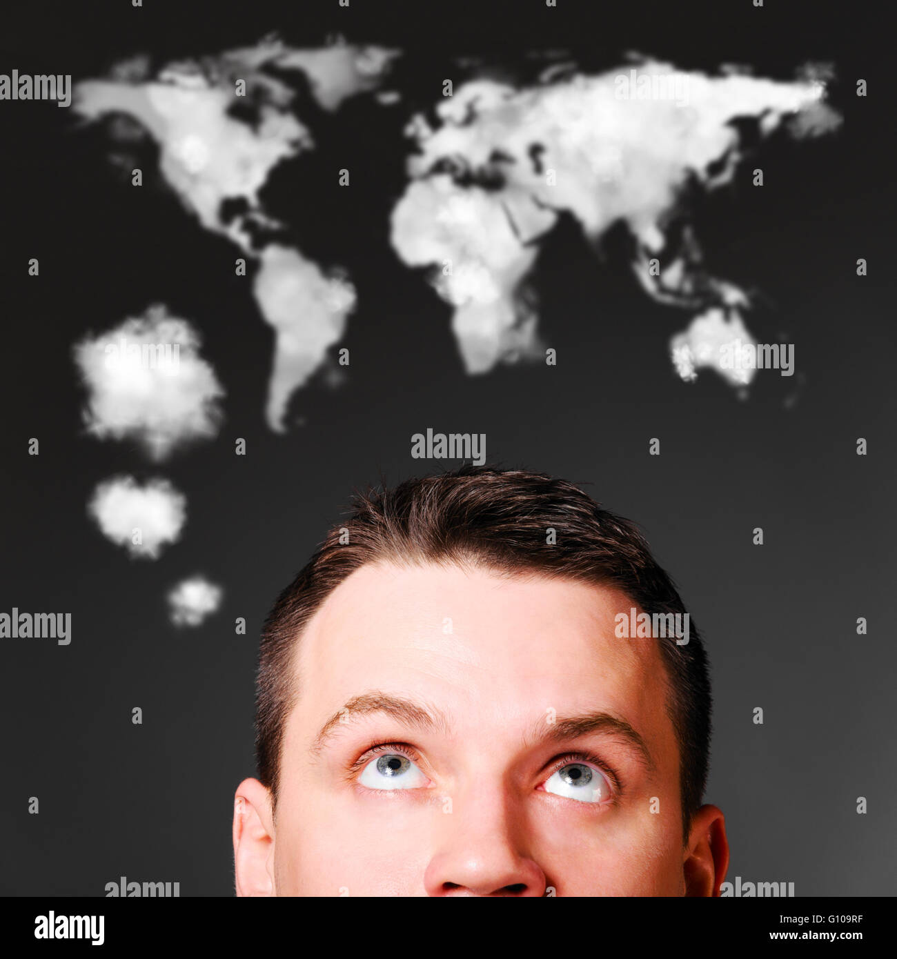 man is looking up Stock Photo - Alamy