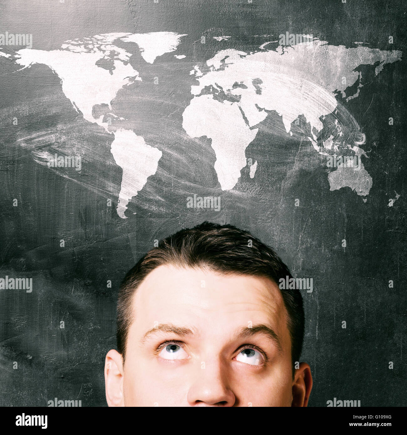 man is looking up Stock Photo - Alamy