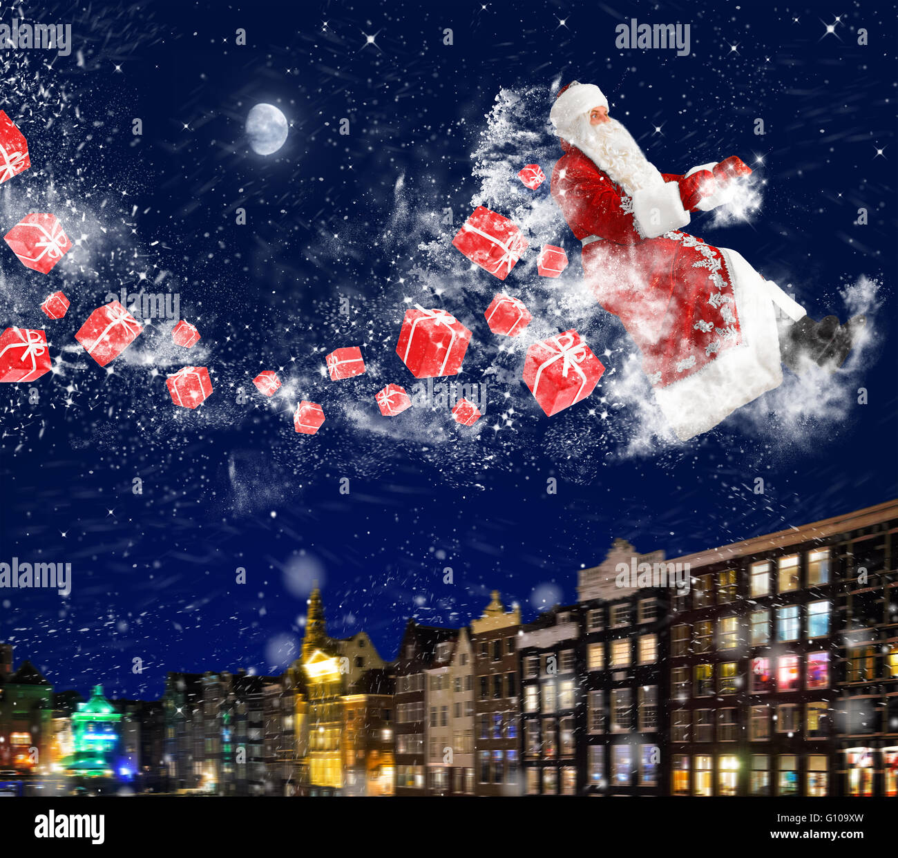 santa with gifts Stock Photo - Alamy