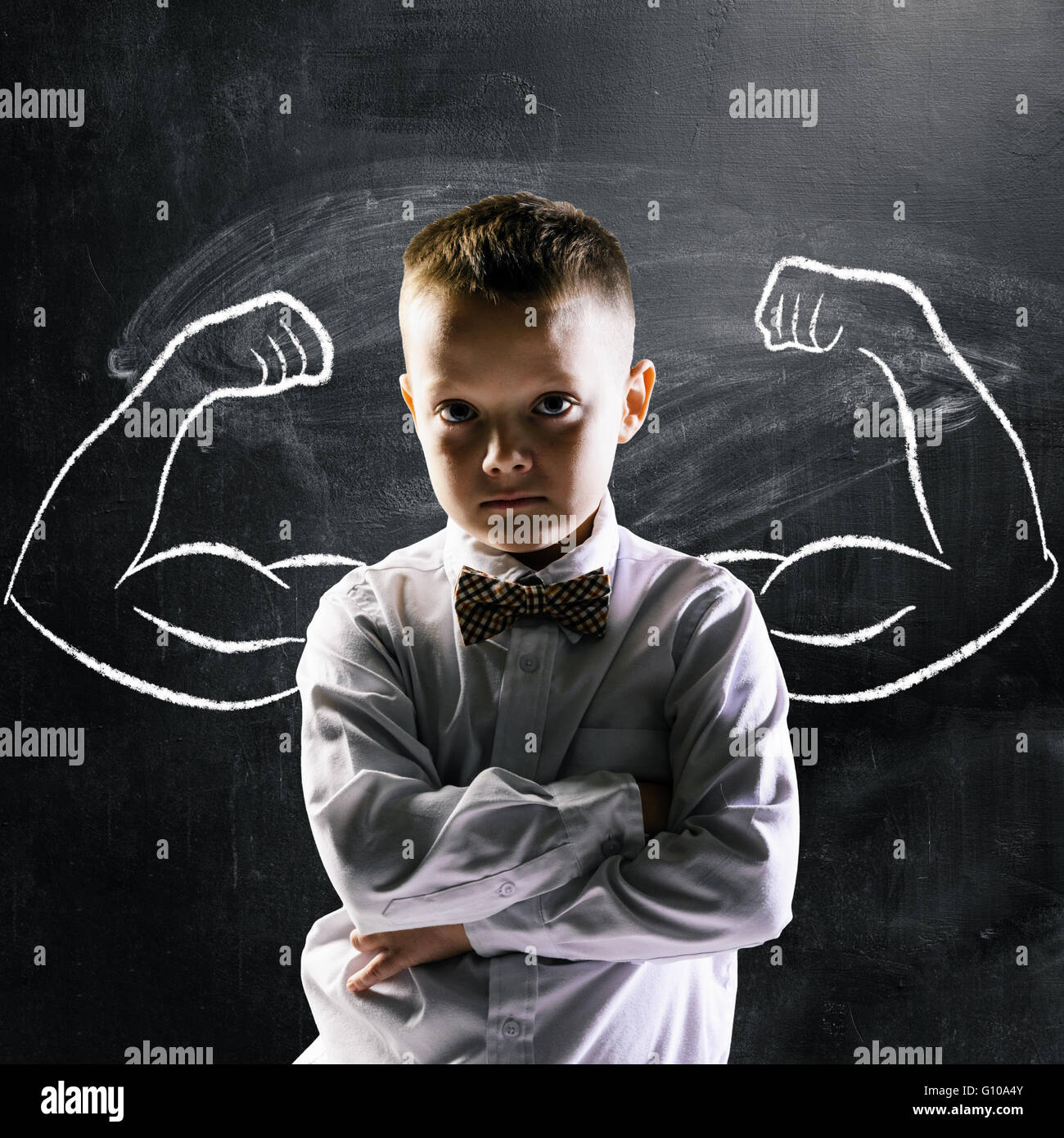 Strong kid blackboard hi-res stock photography and images - Alamy