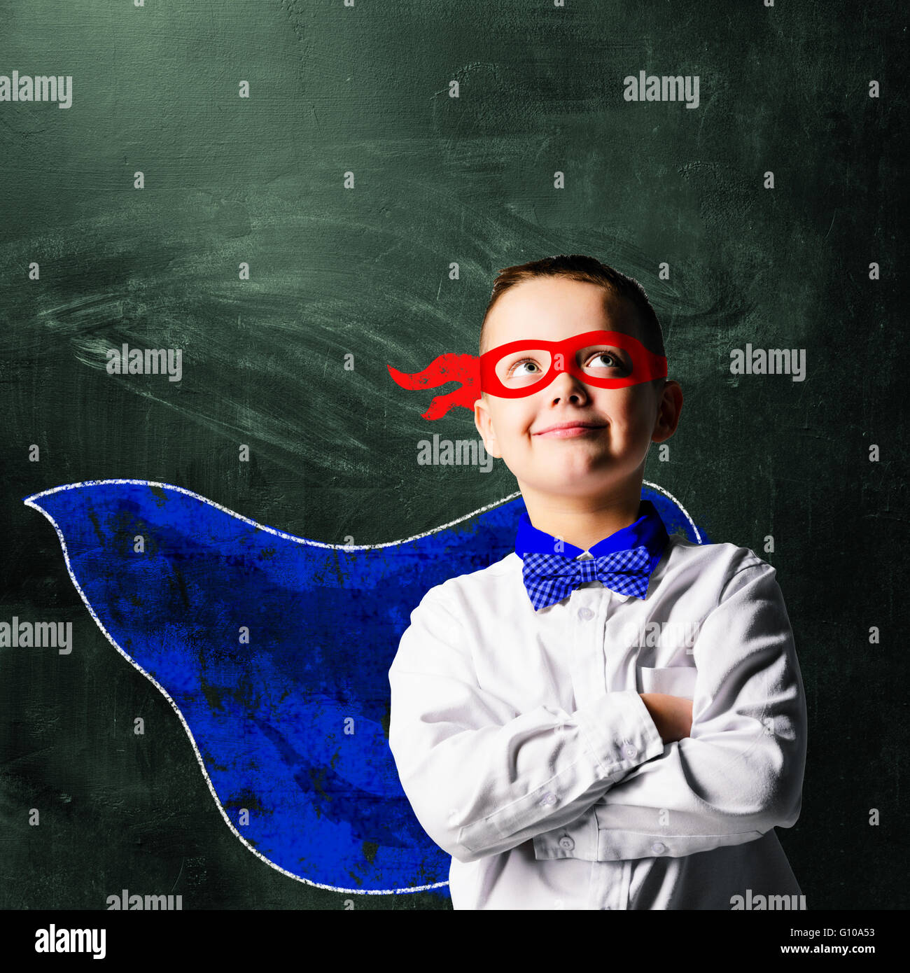 superhero school boy Stock Photo - Alamy