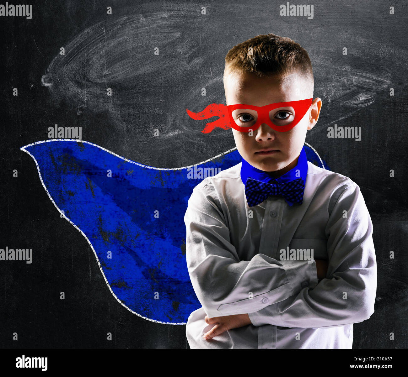 superhero school boy Stock Photo - Alamy