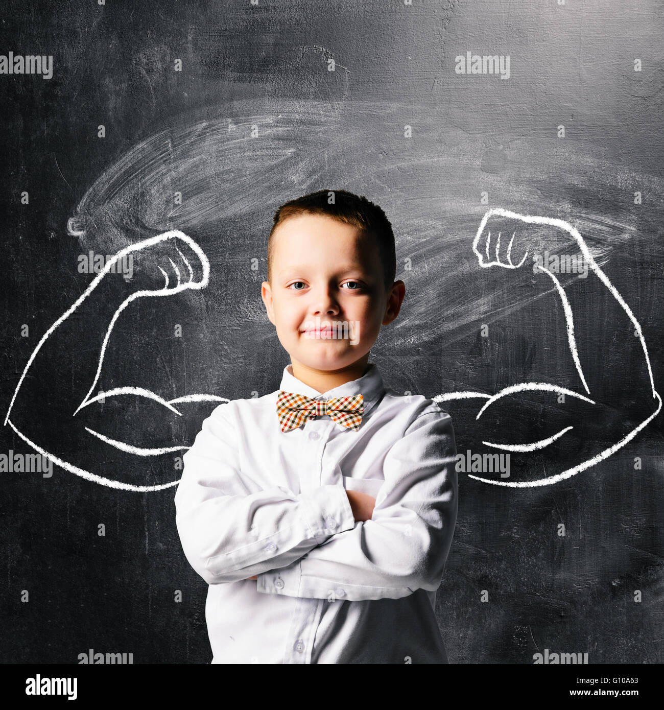 Strong child posing hi-res stock photography and images - Alamy