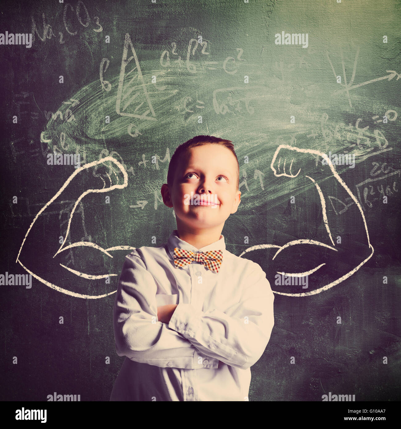Strong kid blackboard hi-res stock photography and images - Alamy