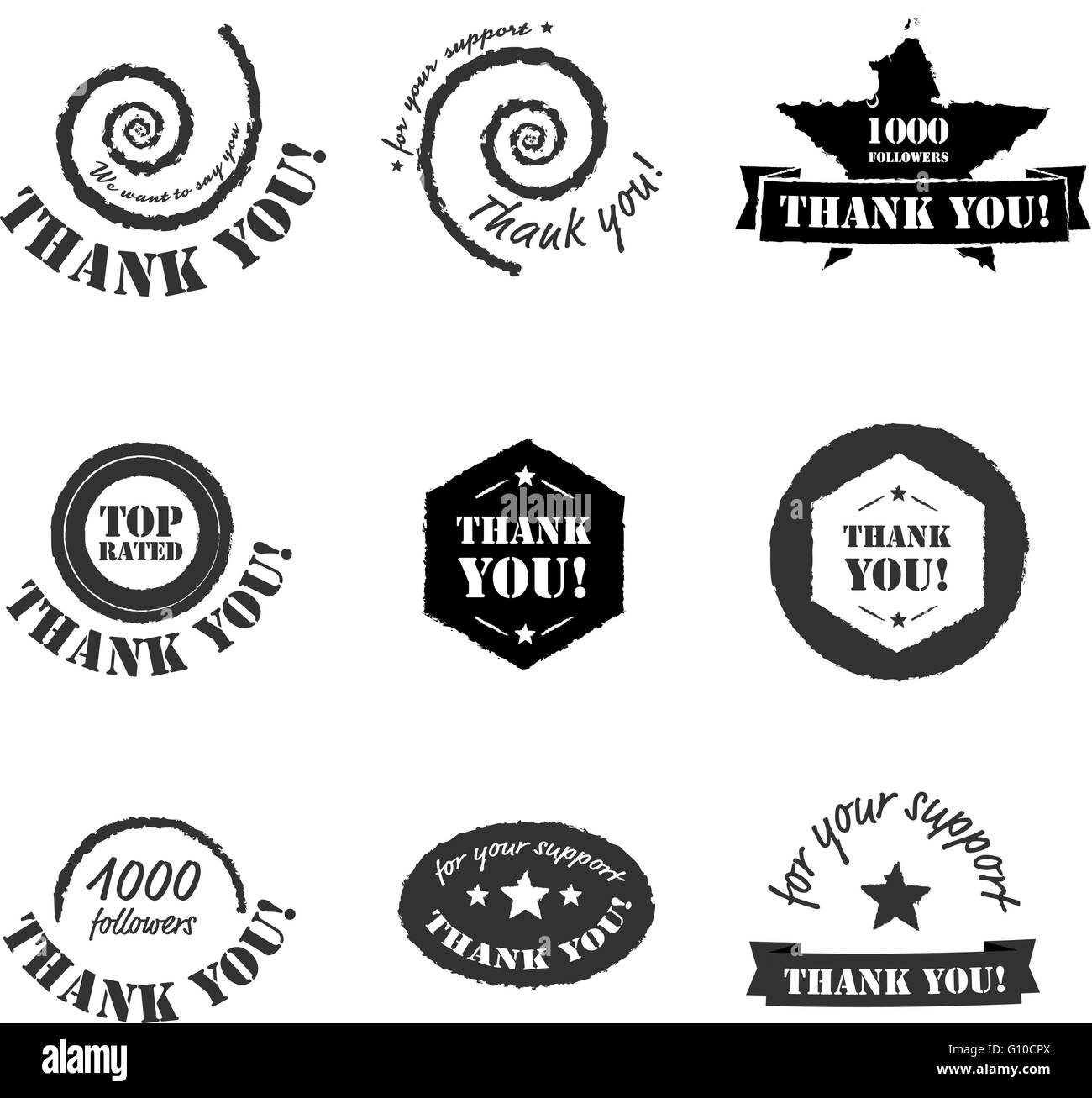 Thank badges Stock Vector Images - Alamy