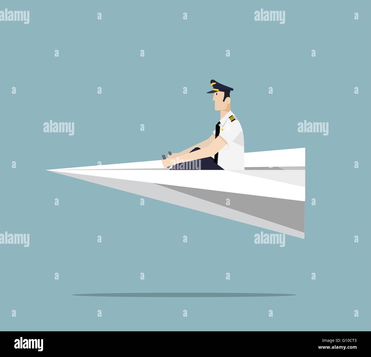 Airline pilot driving paper airplane Stock Vector Image & Art - Alamy