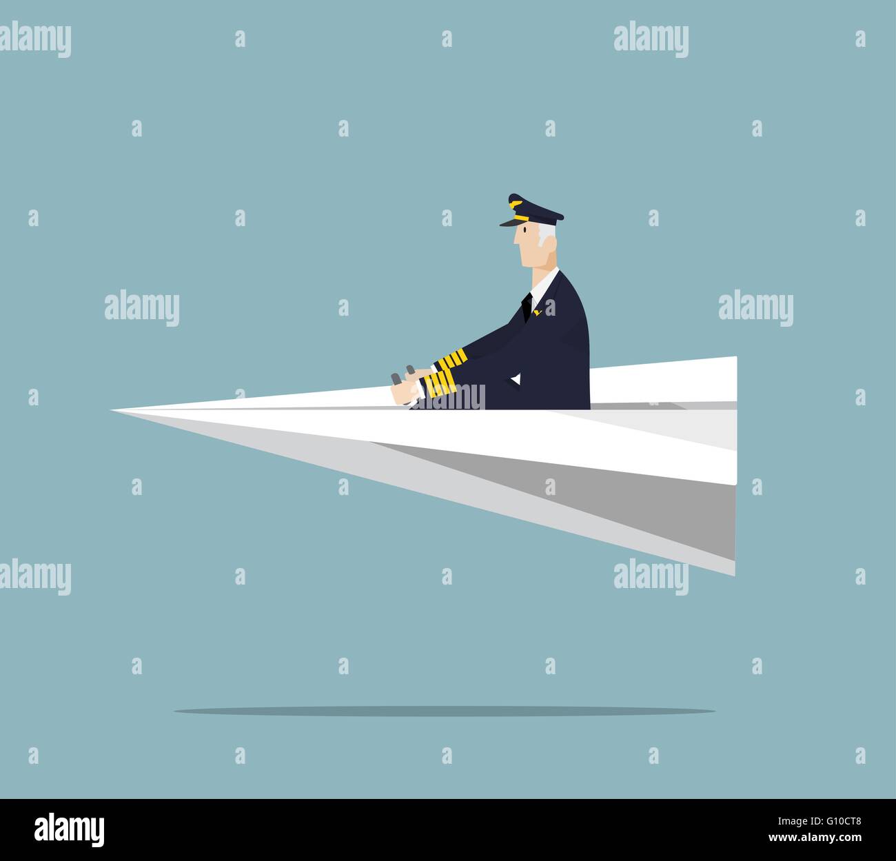 Airline pilot driving paper airplane Stock Vector Image & Art - Alamy