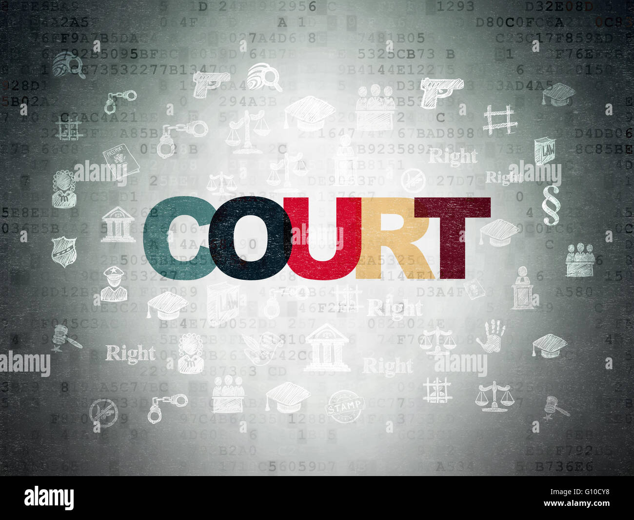 Law concept: Court on Digital Data Paper background Stock Photo - Alamy
