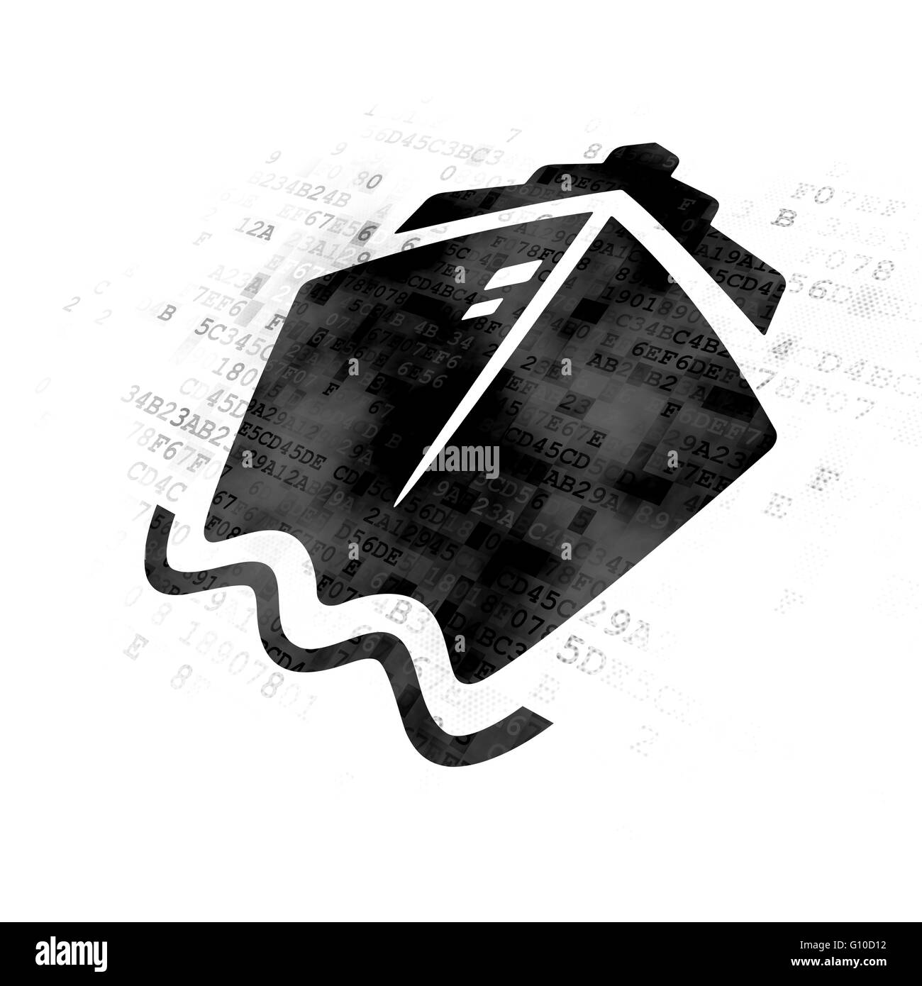 Tourist boat on background Black and White Stock Photos & Images - Alamy