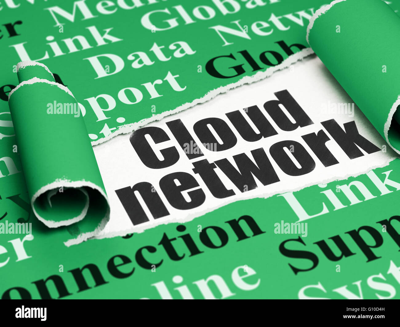 Cloud technology concept: black text Cloud Network under the piece of ...