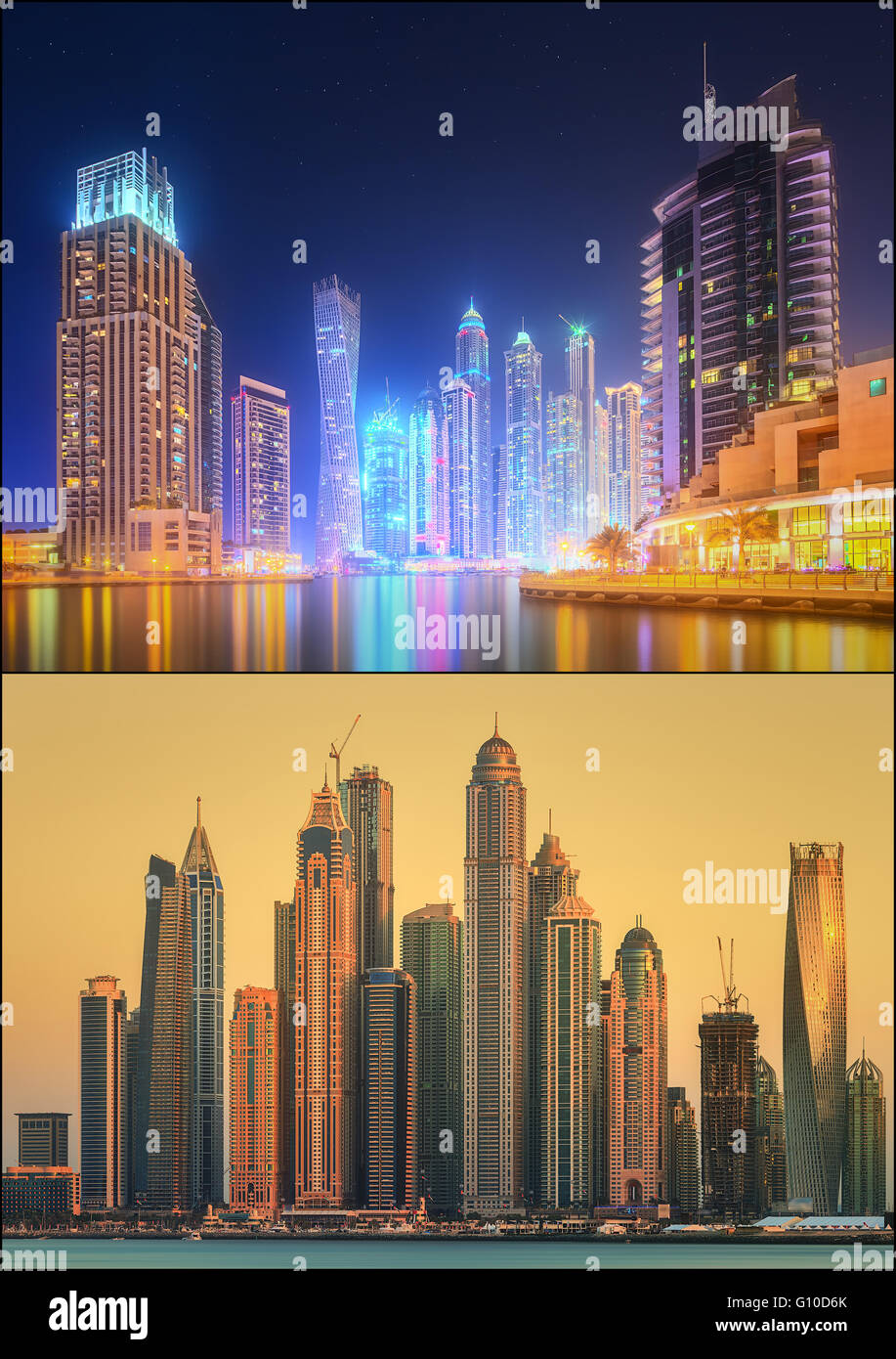 Beautiful cityscape set and collage of Dubai, UAE Stock Photo - Alamy