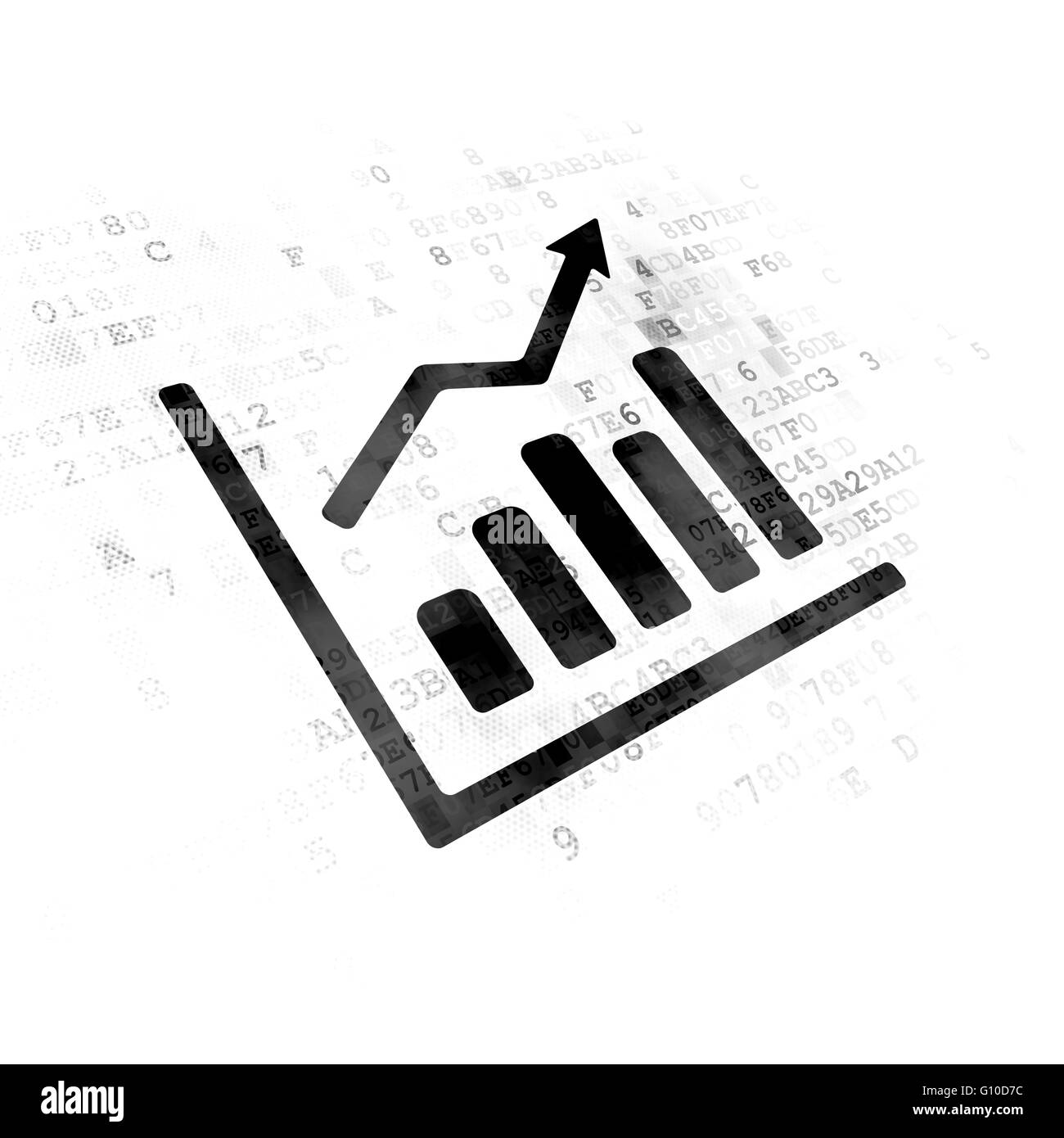 Advertising concept: Growth Graph on Digital background Stock Photo - Alamy