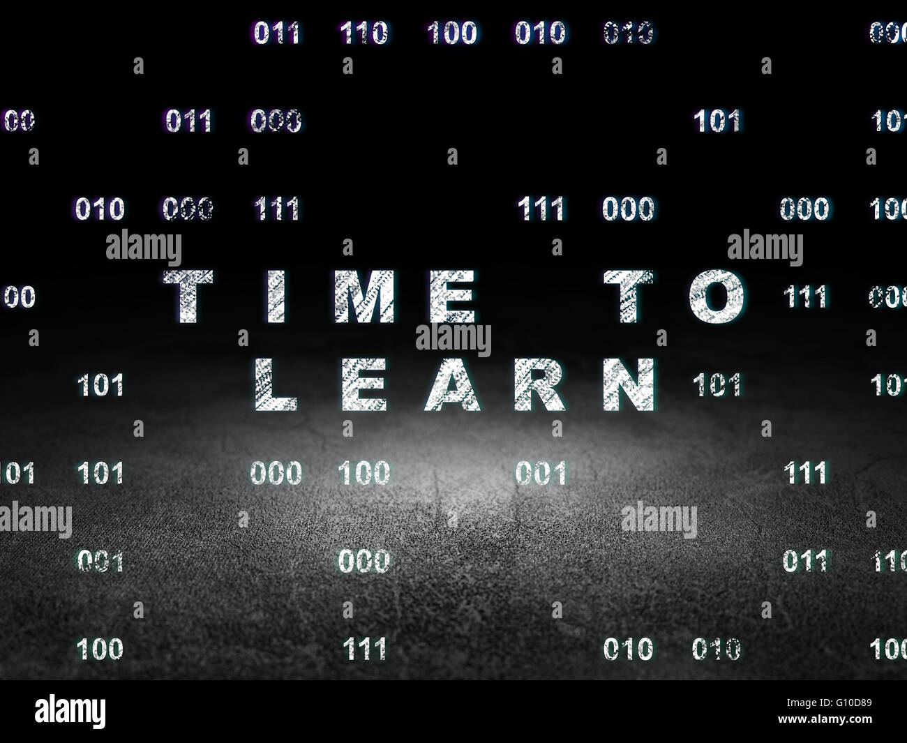 Timeline concept: Time to Learn in grunge dark room Stock Photo - Alamy