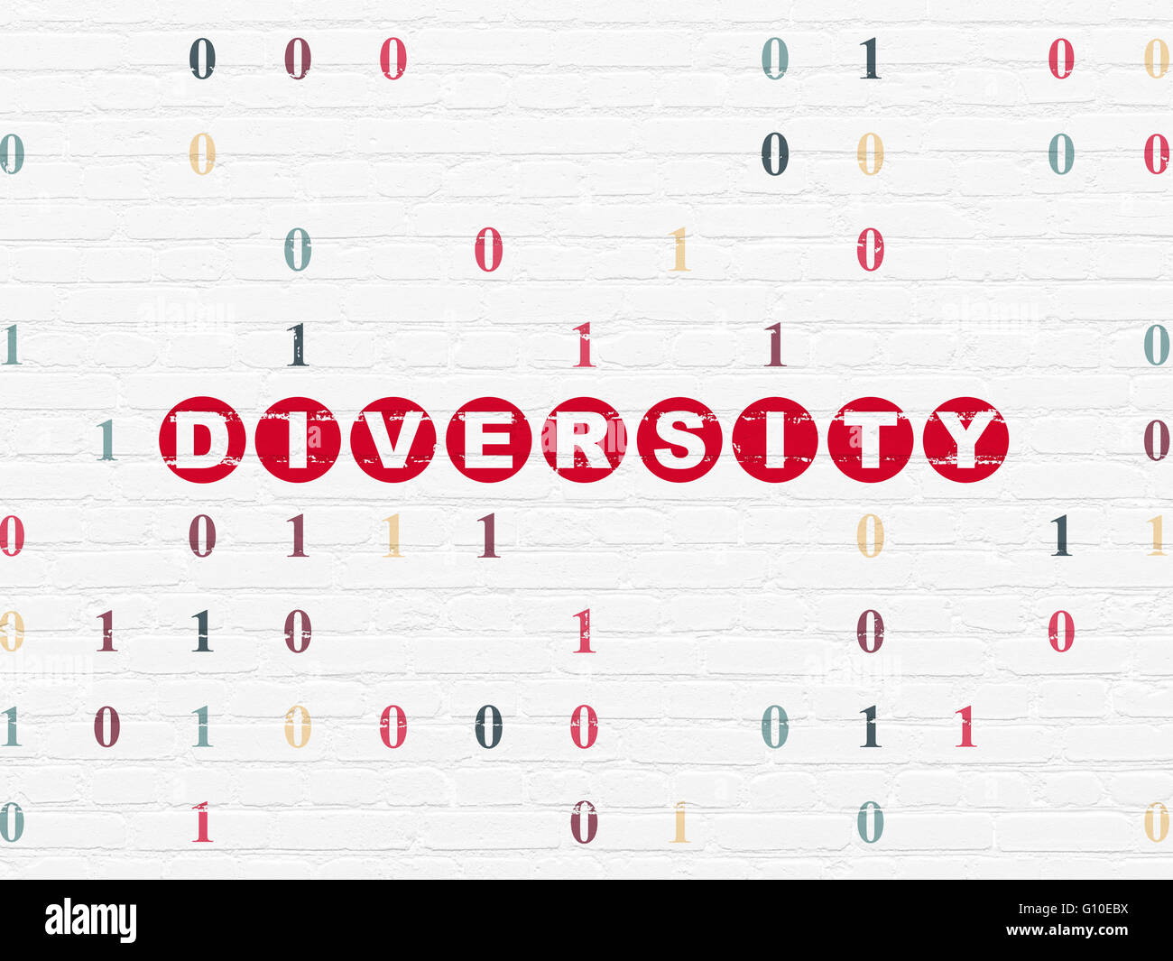 Finance concept: Diversity on wall background Stock Photo - Alamy
