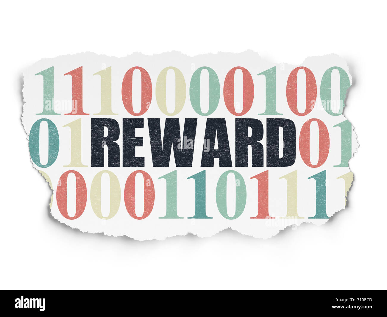 Business concept: Reward on Torn Paper background Stock Photo - Alamy