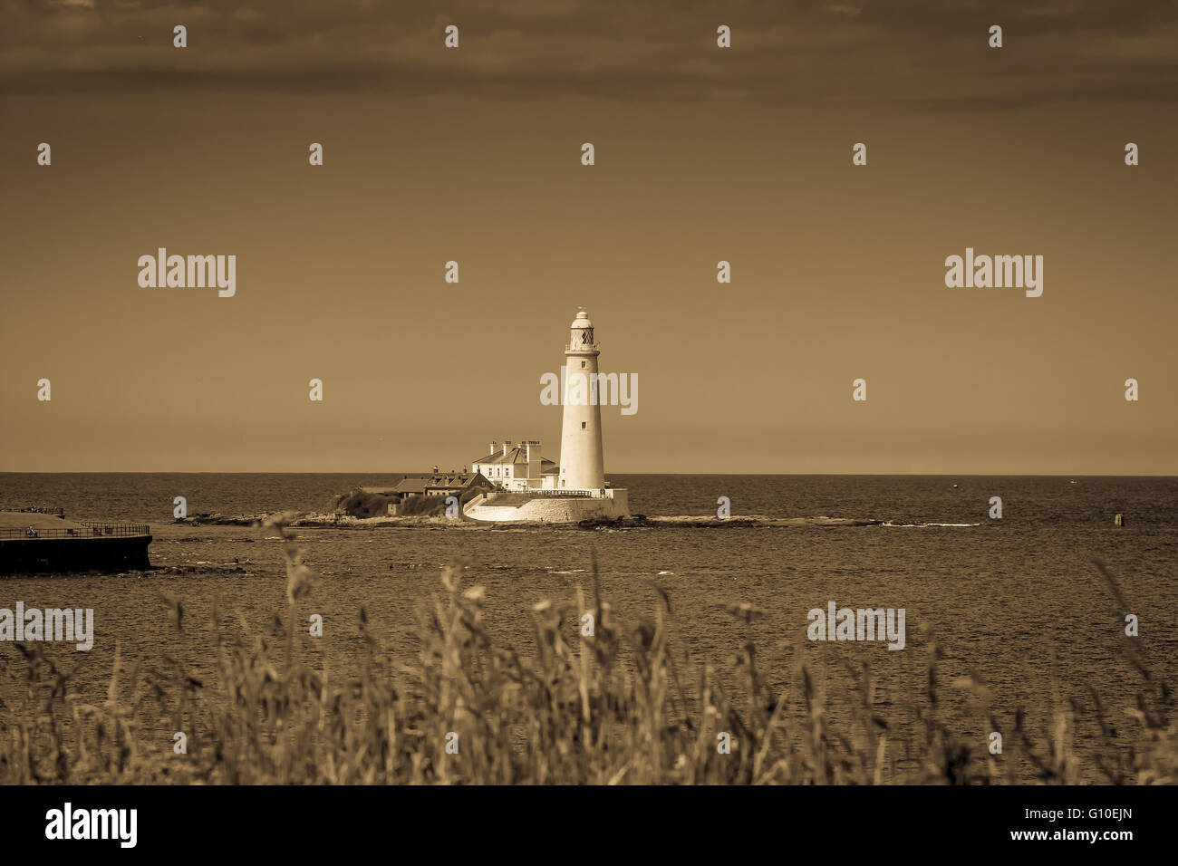 Lighthouse at a sea coast Stock Photo - Alamy