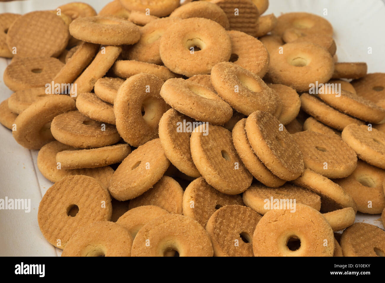 Group of Butter Biscuits Round Shape, Shortbread Stock Photo - Alamy