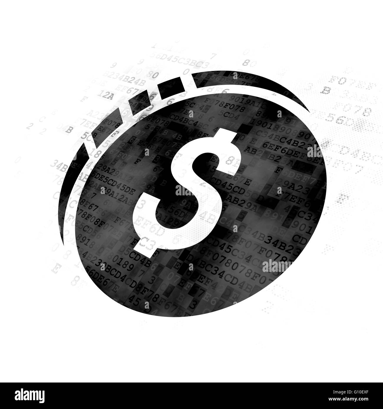 Banking concept: Dollar Coin on Digital background Stock Photo - Alamy