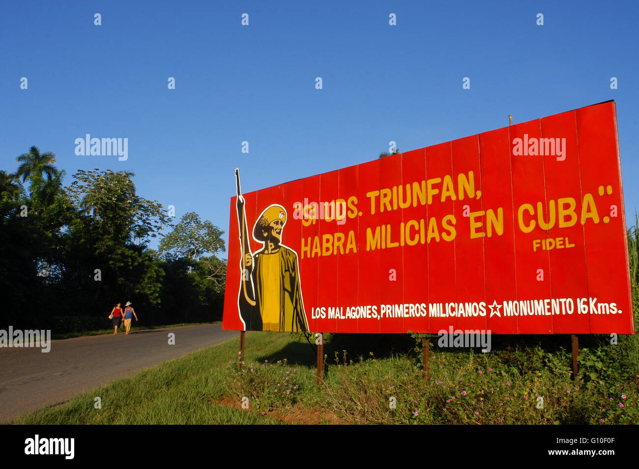 Viñales revolutionary road sign. Cuban Independence socialist ...