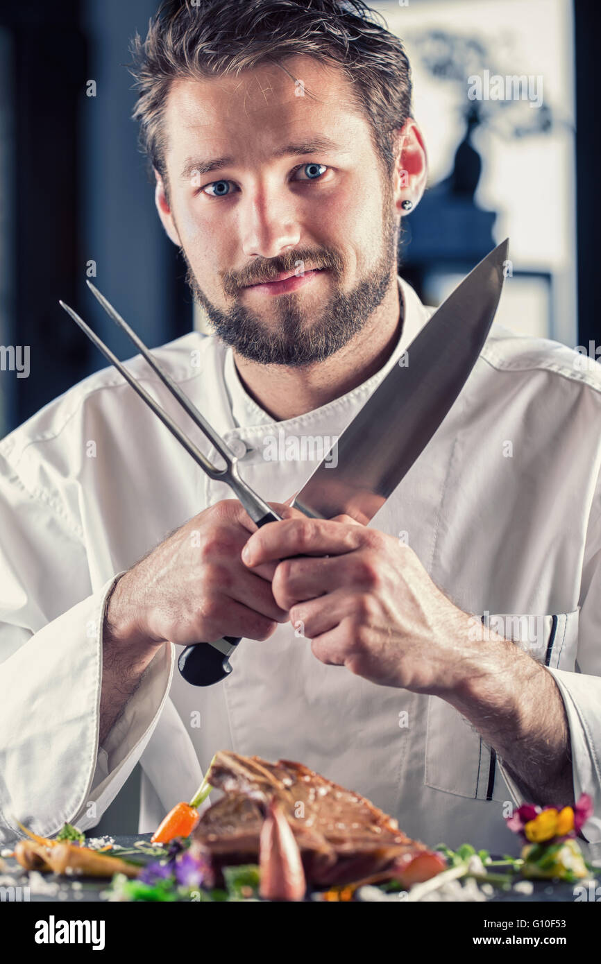 Menu Restaurant Man Kitchen Chef High Resolution Stock Photography and ...