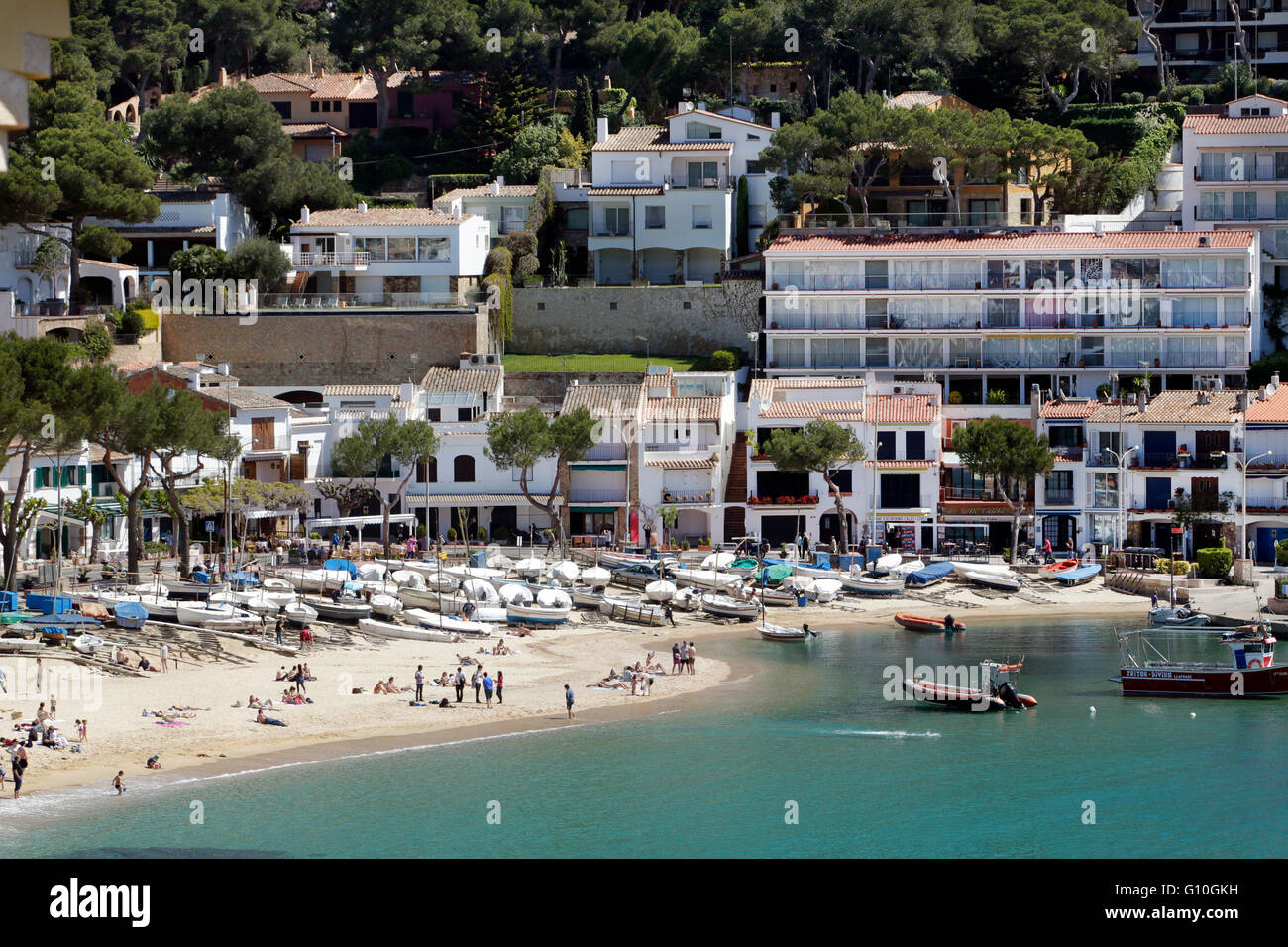 The resort of Llafranc on the Costa Brava in Catalonia, Spain Stock ...