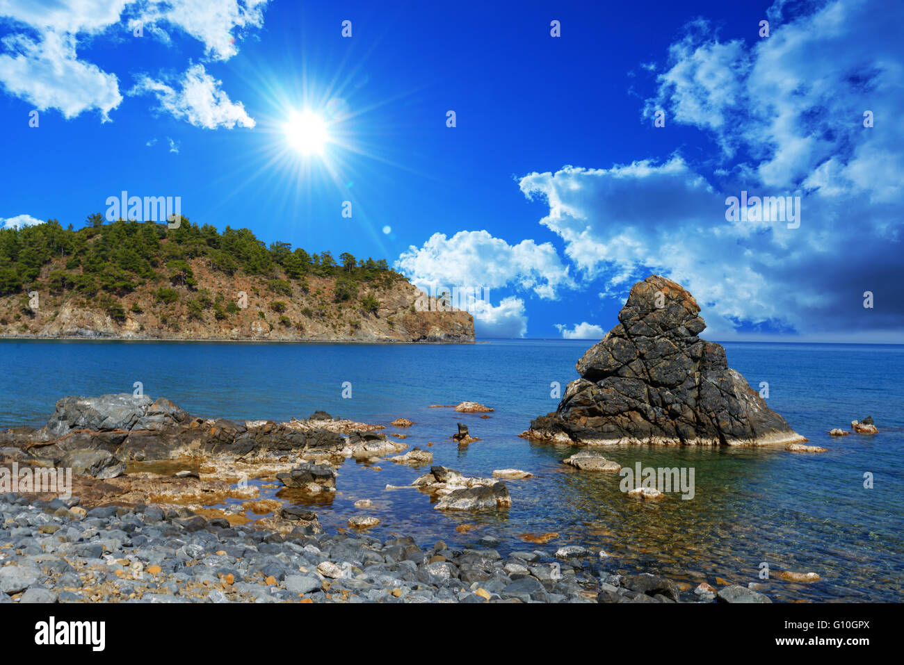 Amazing Mediterranean seascape in Turkey Stock Photo - Alamy